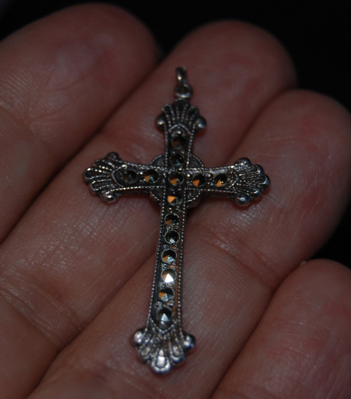 Vintage Marcasite Cross Pendant in Sterling #BKC-CHRM47 - Etsy