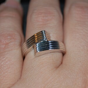 Vintage Ribbed Sterling by Pass Block Ring #BKB-RNGNST62 - Etsy