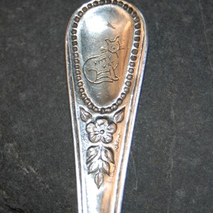 Baby Fork Vintage Sterling Silver Collectible Heirloom Cute Kitty Cat ...