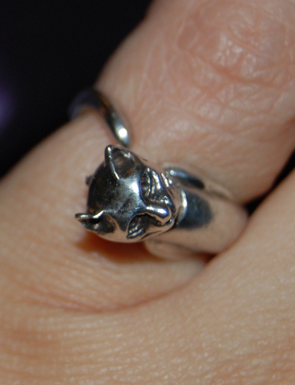 Vintage Sterling Silver Unique Reverse Kitty Cat Climbing Wrap | Etsy