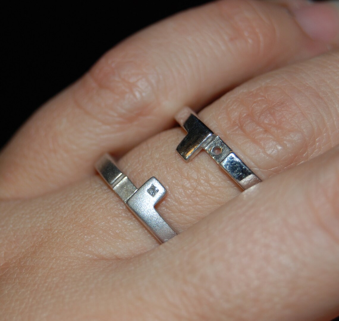 Classic Puzzle Band Stacking Smooth and Satin Double Finish - Etsy