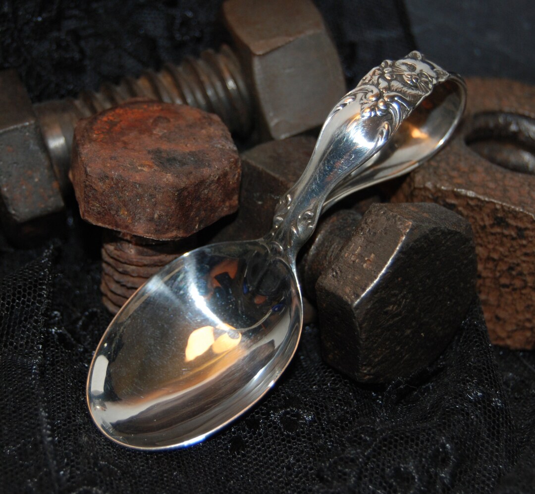 Vintage Kitty Cat Sterling Silver Baby Spoon Collectible Heirloom Spoon ...