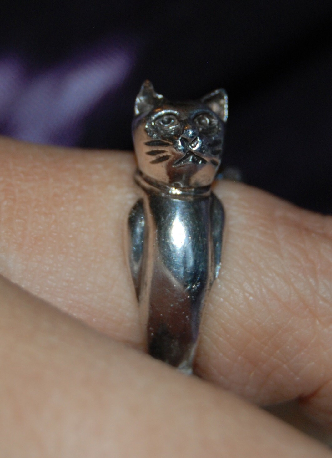 Vintage Sterling Silver Unique Reverse Kitty Cat Climbing Wrap | Etsy