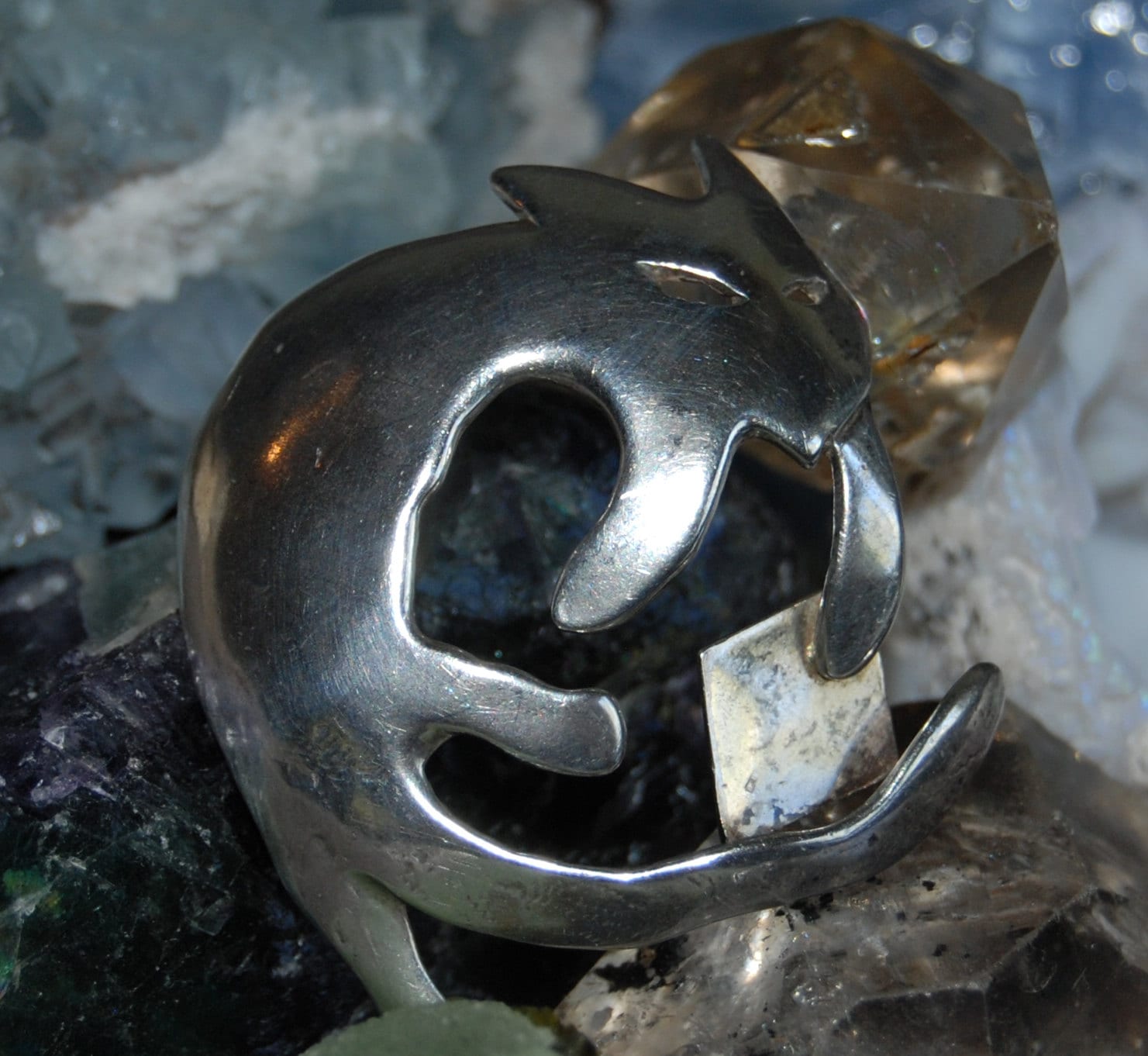 Vintage Sterling Silver Kitty Cat Feline Rough Modernist | Etsy