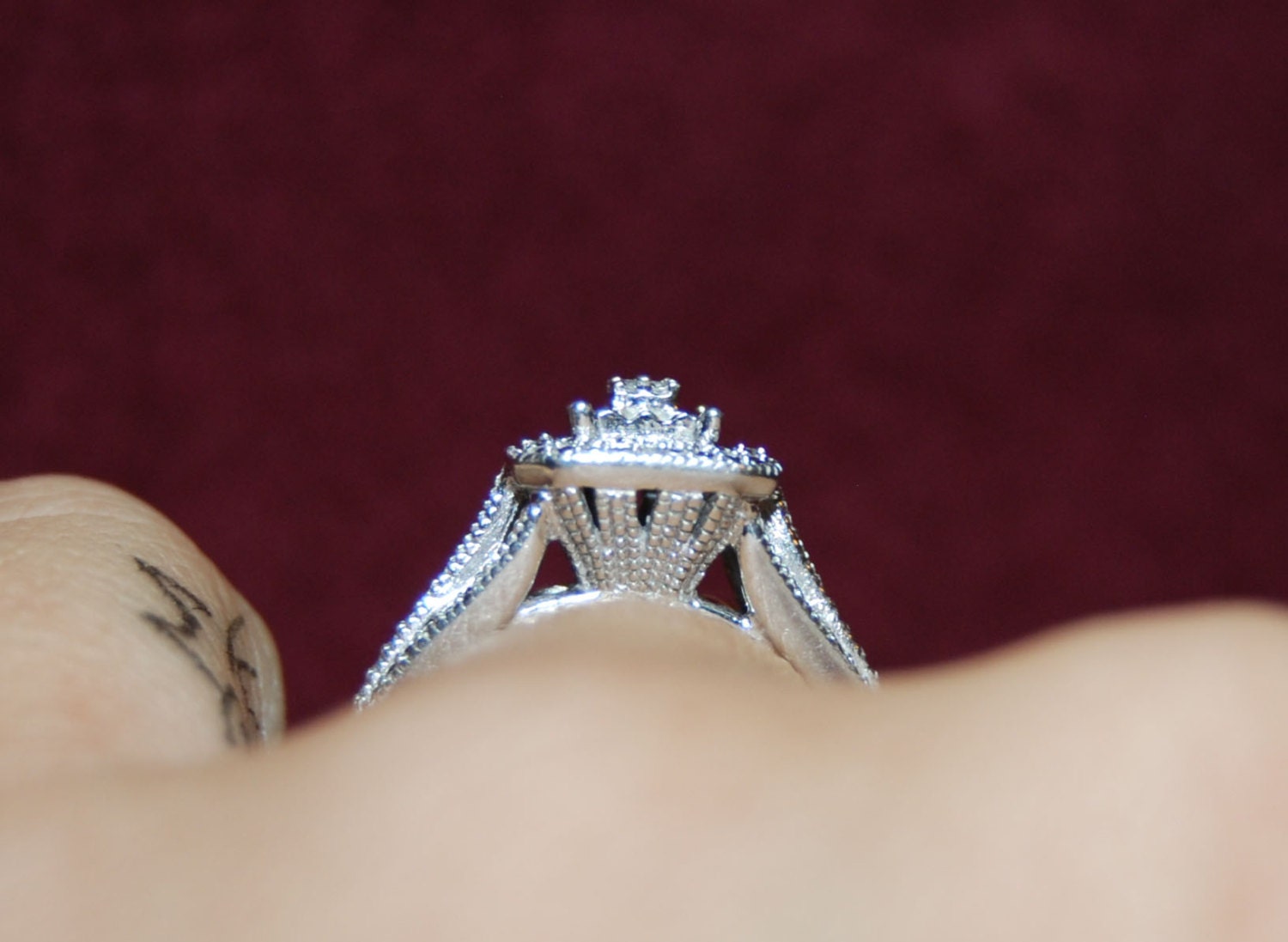 Vintage Princess Illusion Mid Century Princess Diamond 925 Sterling ...