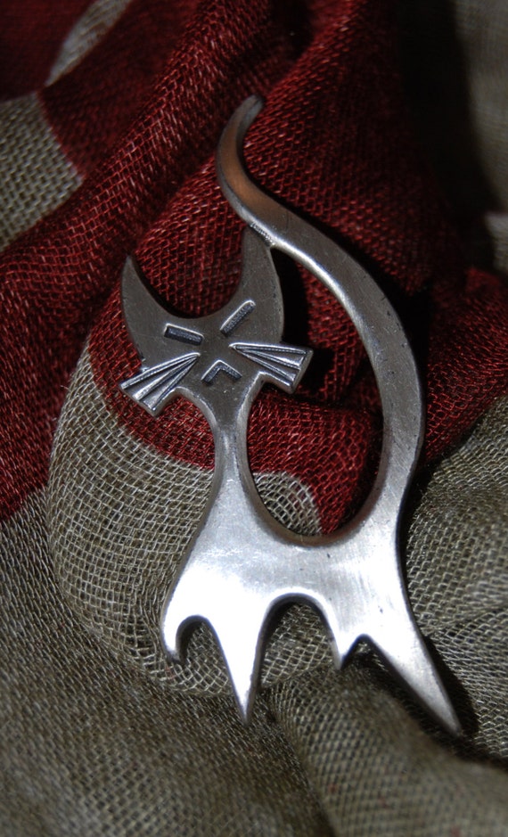 Vintage Retro Sterling Silver Kitty Soft Polished Cat… - Gem