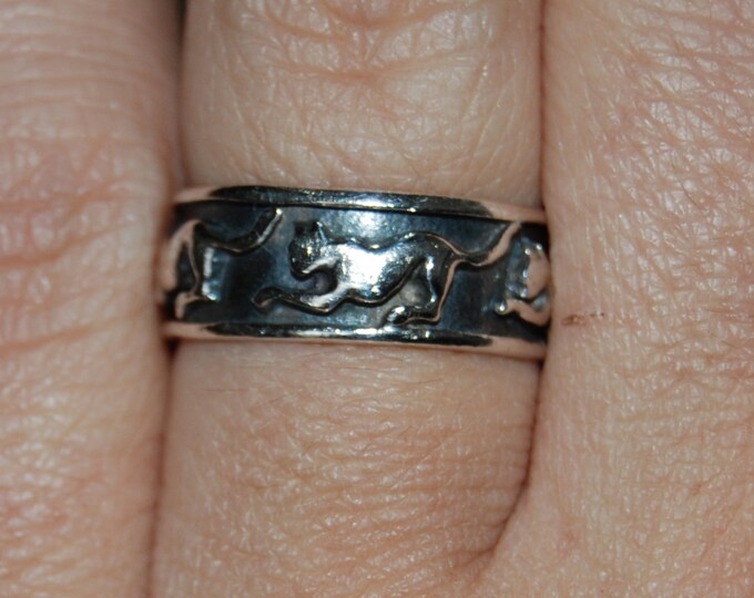 Unique Vintage Sterling Silver Kitty Cat Marching Prowling - Etsy