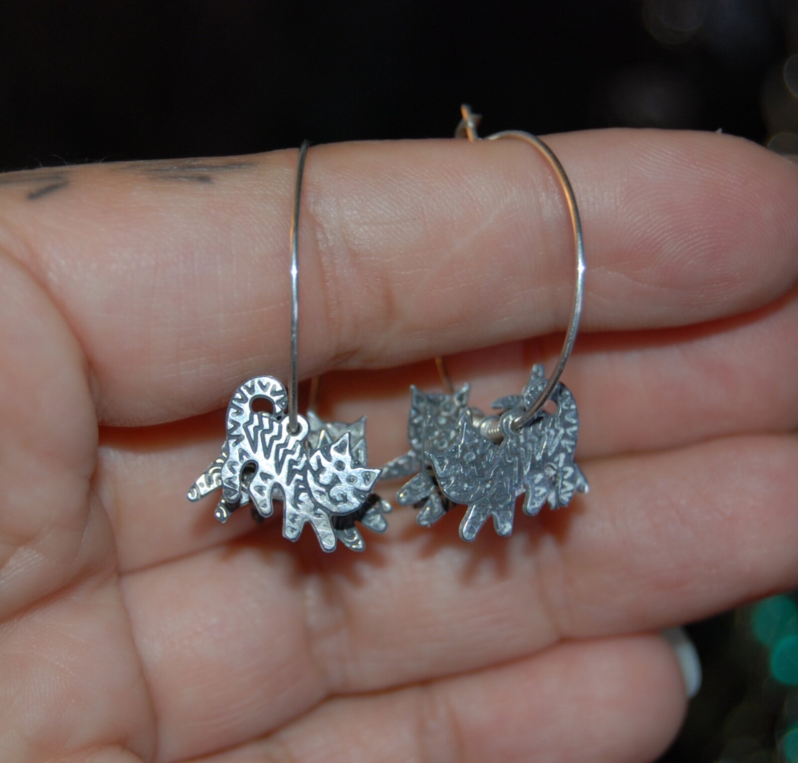 Dangling Multi Kitty Cat Hoop Vintage Earrings BKC-KERNG74 | Etsy