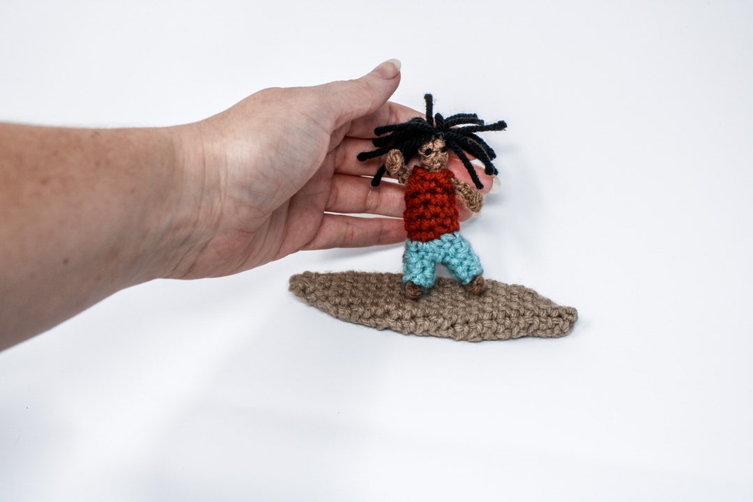 Crochet Surfer Surfboard Little Surfer Dude Handmade Doll - Etsy