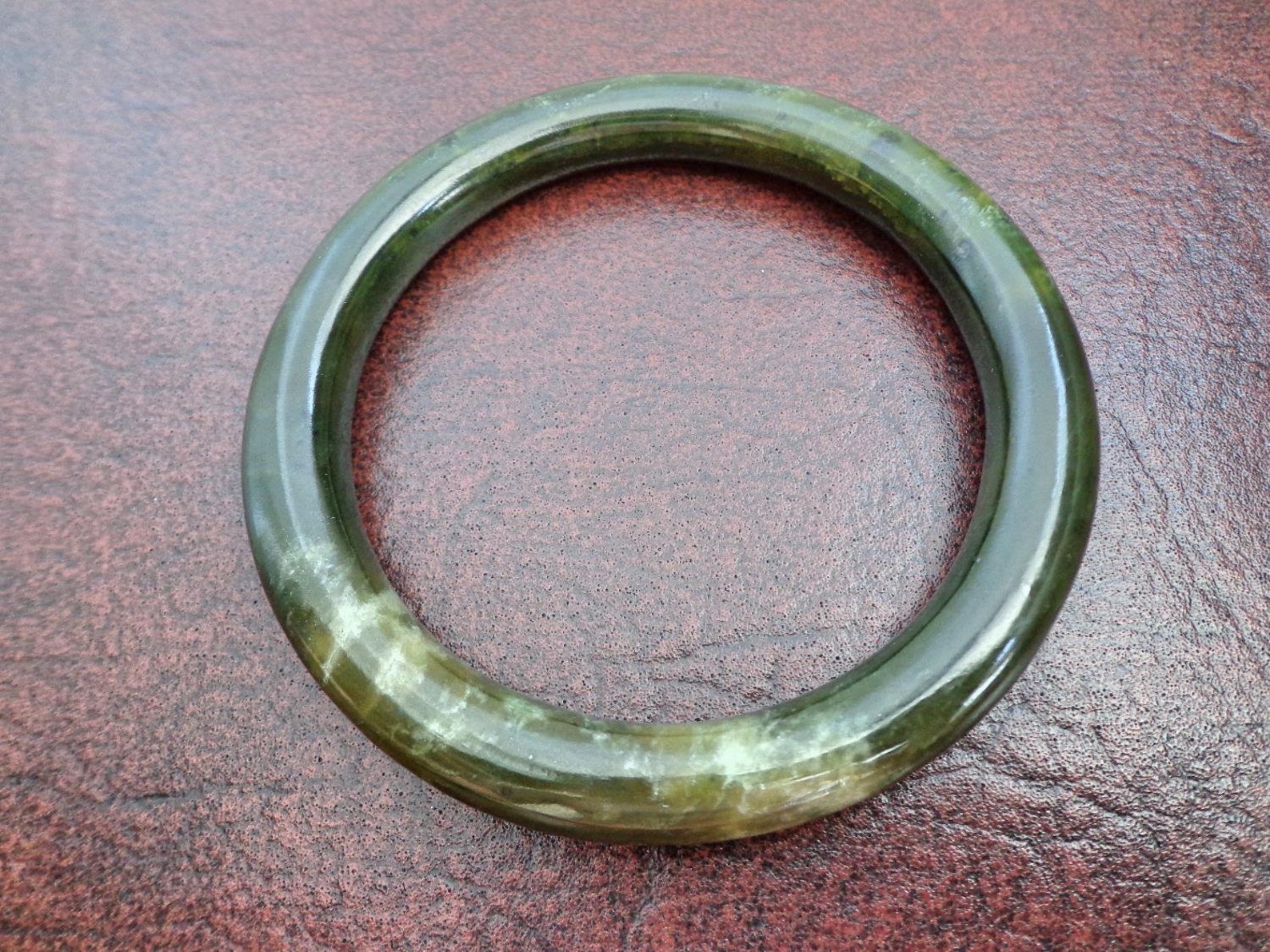 62 Mm Nephrite Jade Round Bangle Bracelet. S133 - Etsy