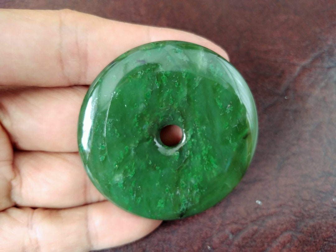 50mm Nephrite Jade Pi Disc Pendant. S541 - Etsy UK