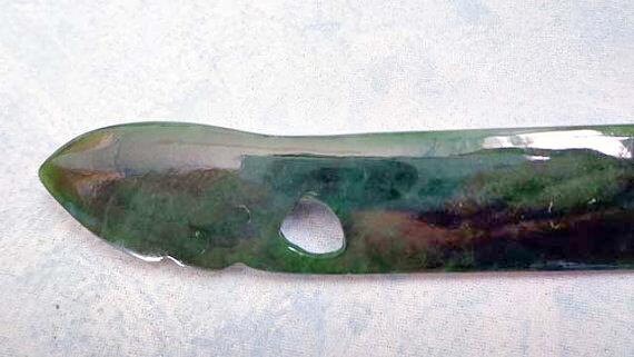 Nephrite Jade Paper Knife With Conch Eye .S223 - Etsy