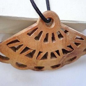 Pine Wood Folding Fan Pendant. W95 - Etsy