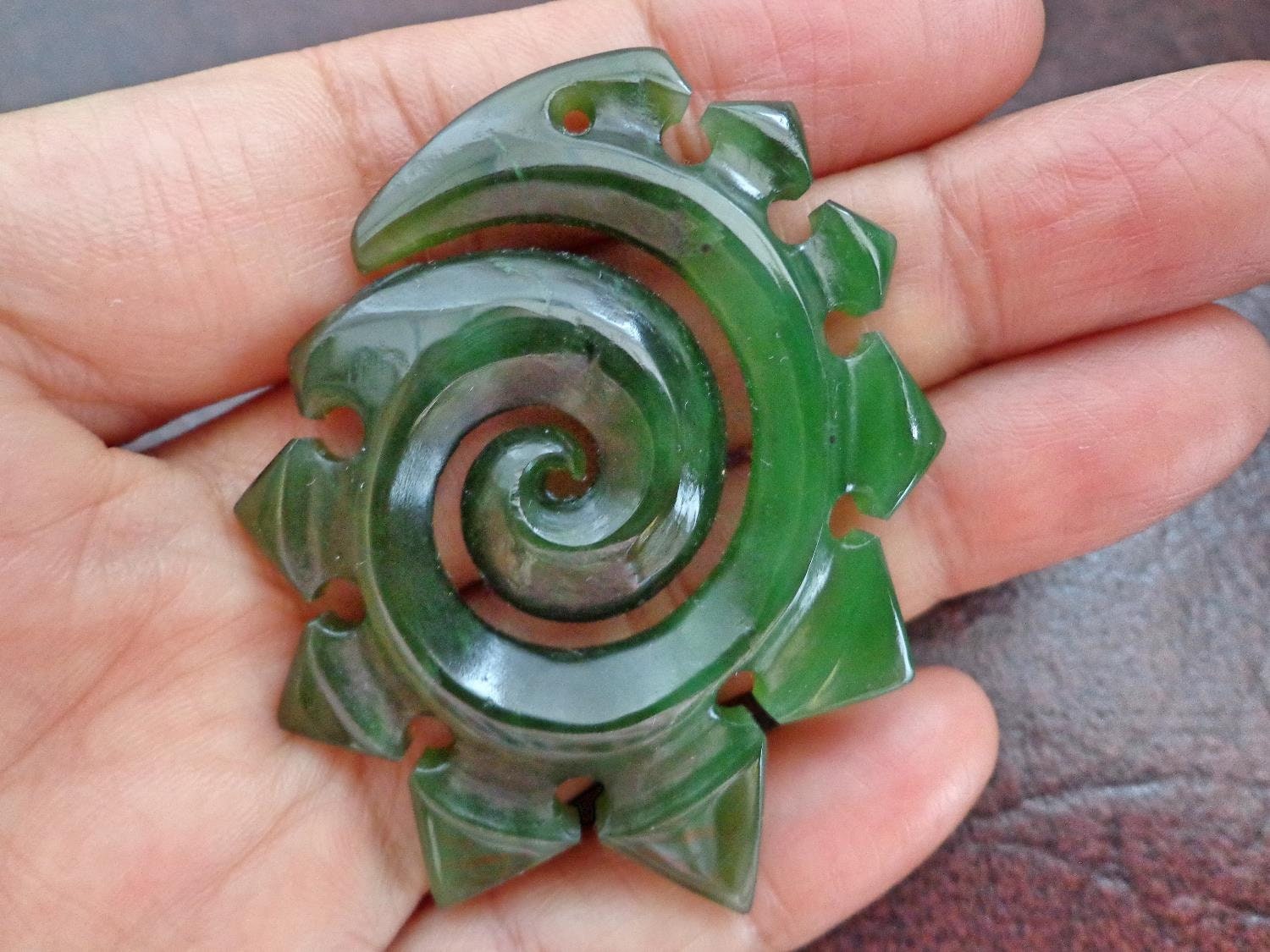 Nephrite Jade Koru Family Pendant. S377 - Etsy