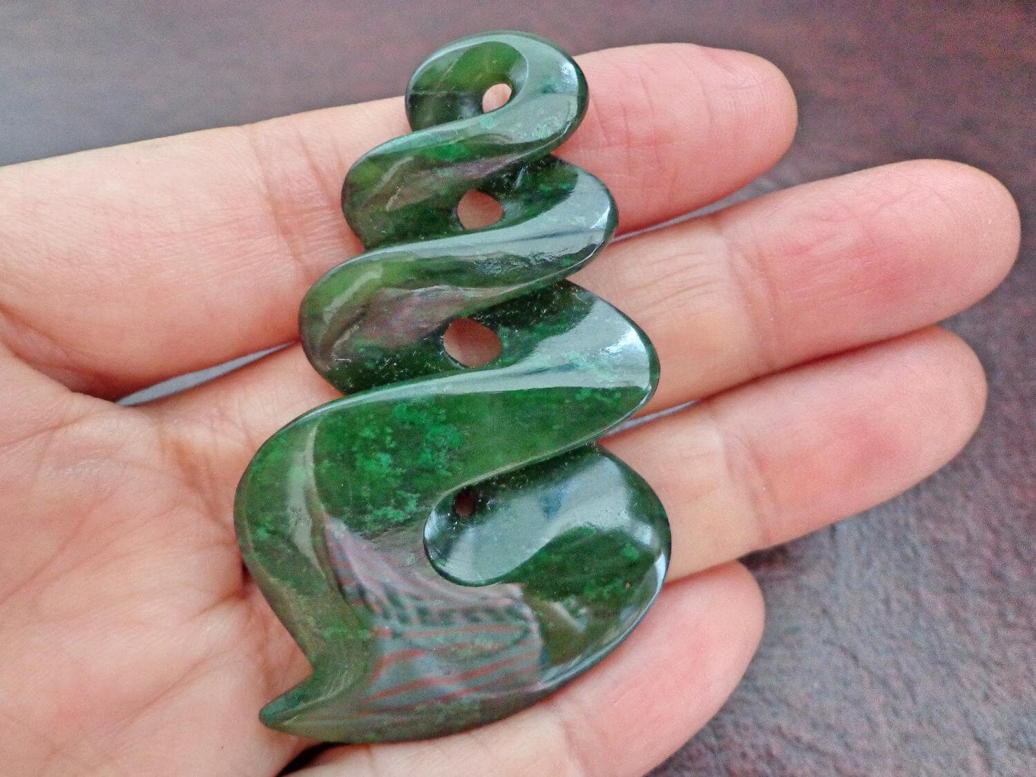 Nephrite Jade Trinity Twist Pendant. S368 - Etsy
