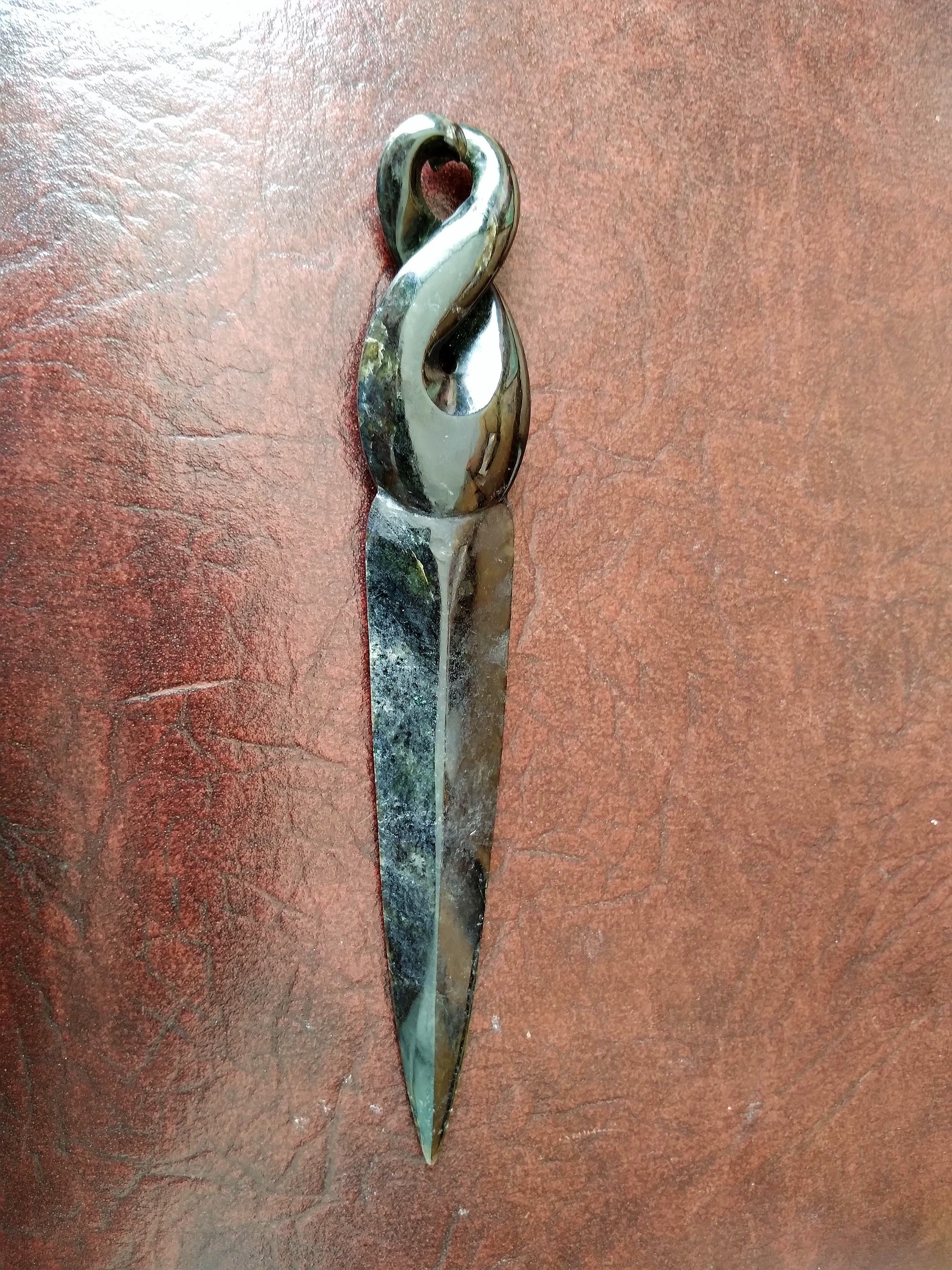 Nephrite Jade Heart Twist Paper Knife. S279 - Etsy