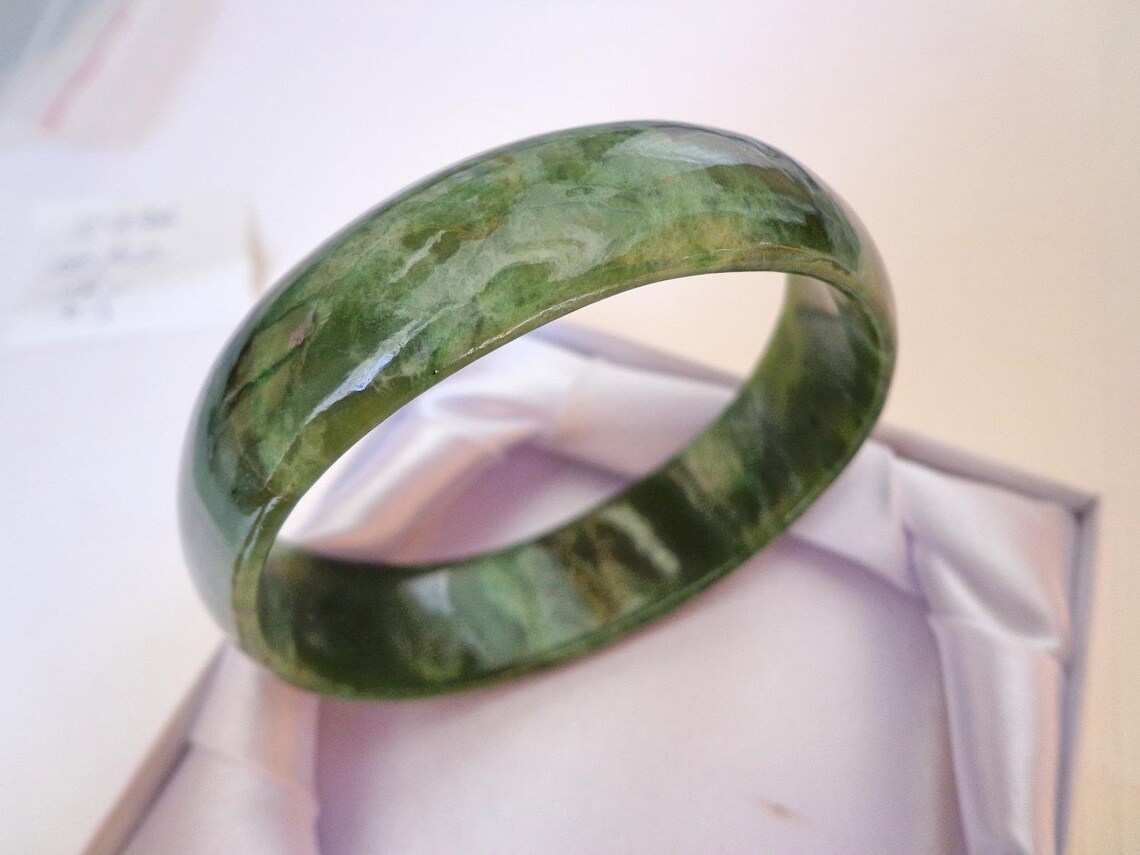 59 Mm Nephrite Jade Oval Bangle Bracelet. S136 | Etsy