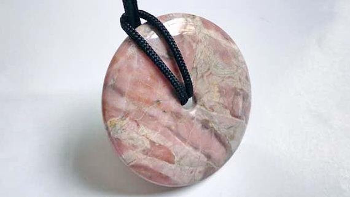 50 Mm Rhodonite Pi Disc Pendant. S203 | Etsy