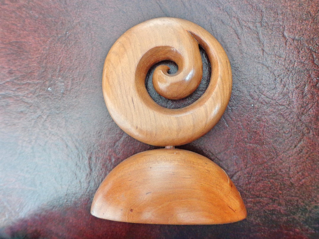 Wood Spiral Koru Carving Statue. W122 - Etsy