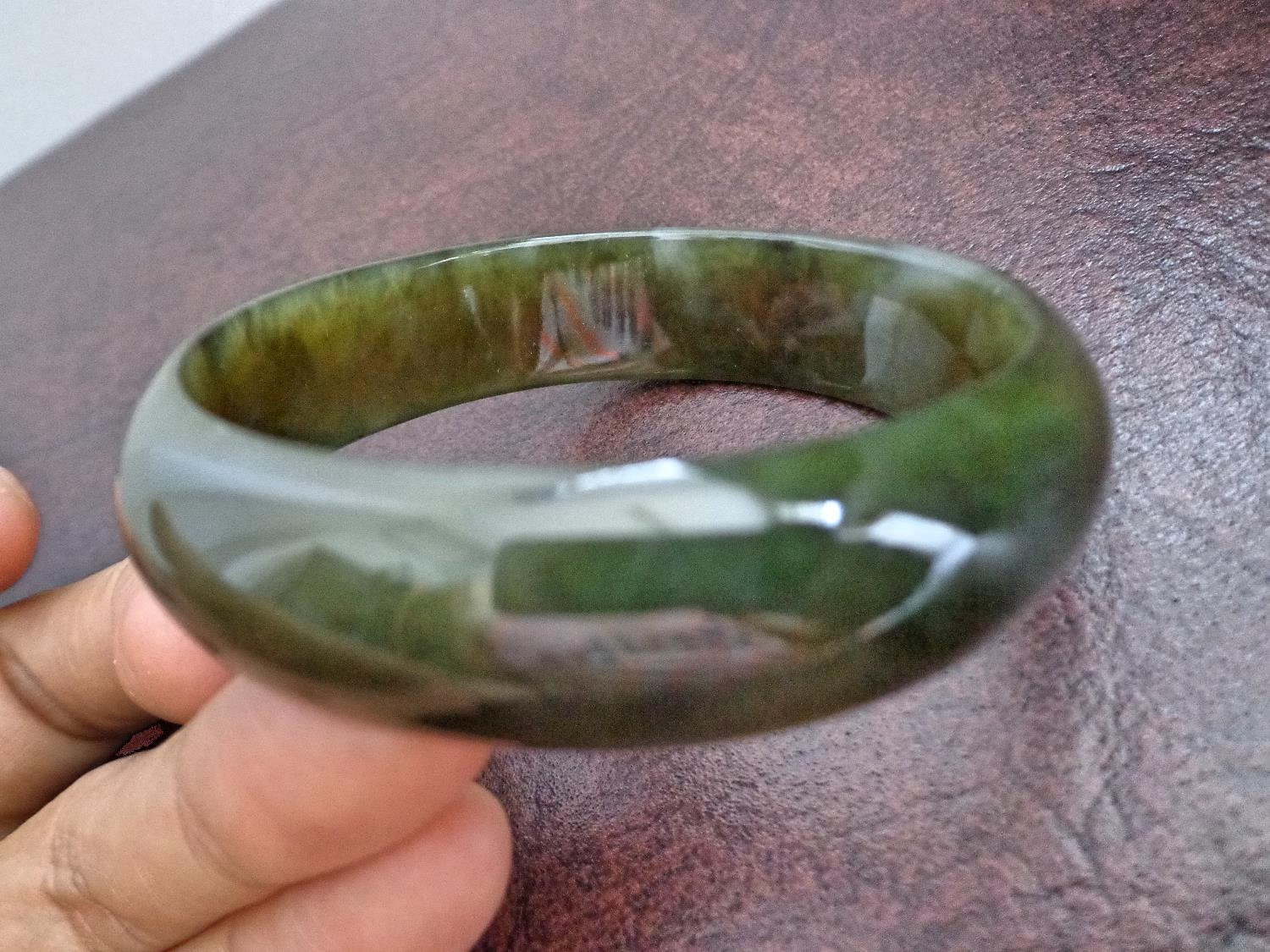 58 Mm Nephrite Jade Bangle Bracelet. S141 - Etsy