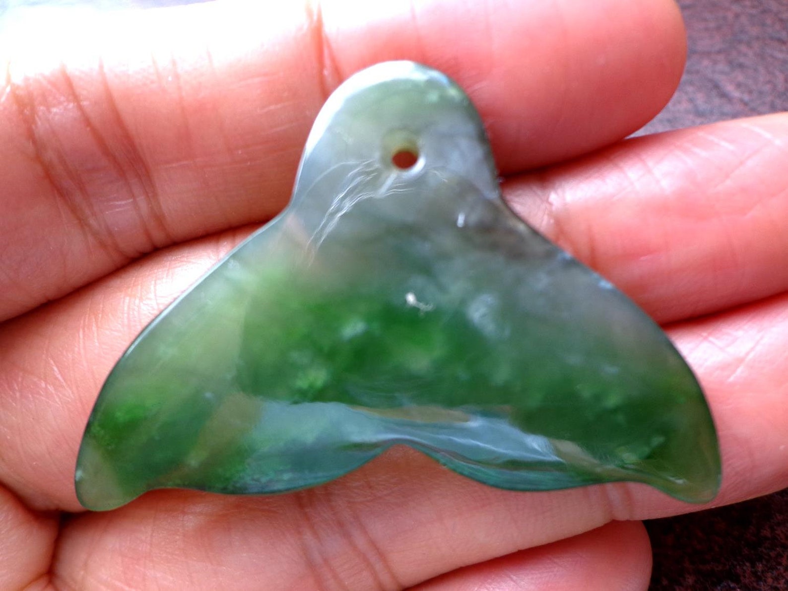 Nephrite Jade Dolphin Tail Pendant. S241 | Etsy