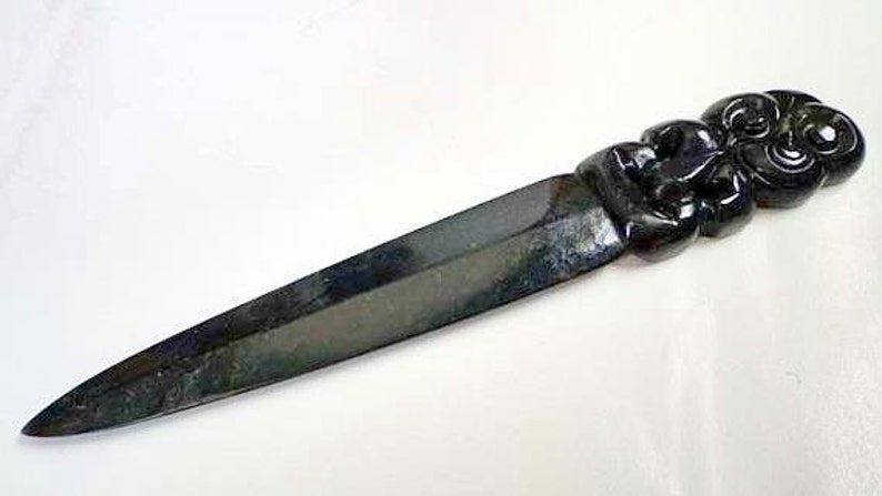 Nephrite Jade Tiki Paper Knife. S280 | Etsy
