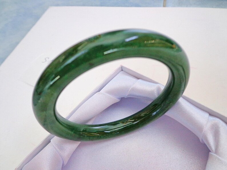 54.5 mm Nephrite jade round bangle bracelet. S154 | Etsy