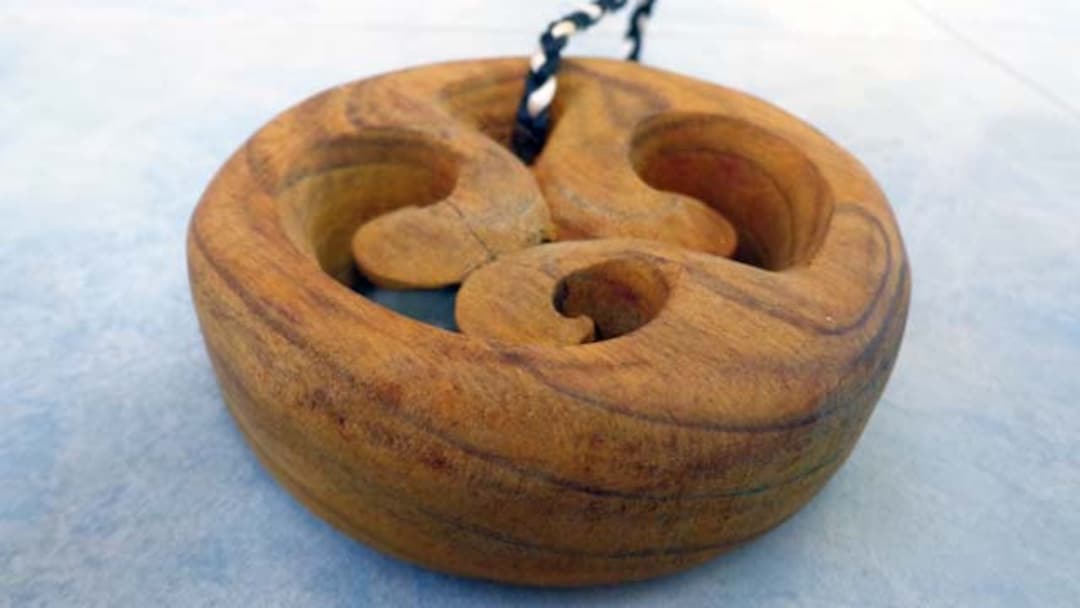 Wood Carving Ornament With String. W85 - Etsy Ireland