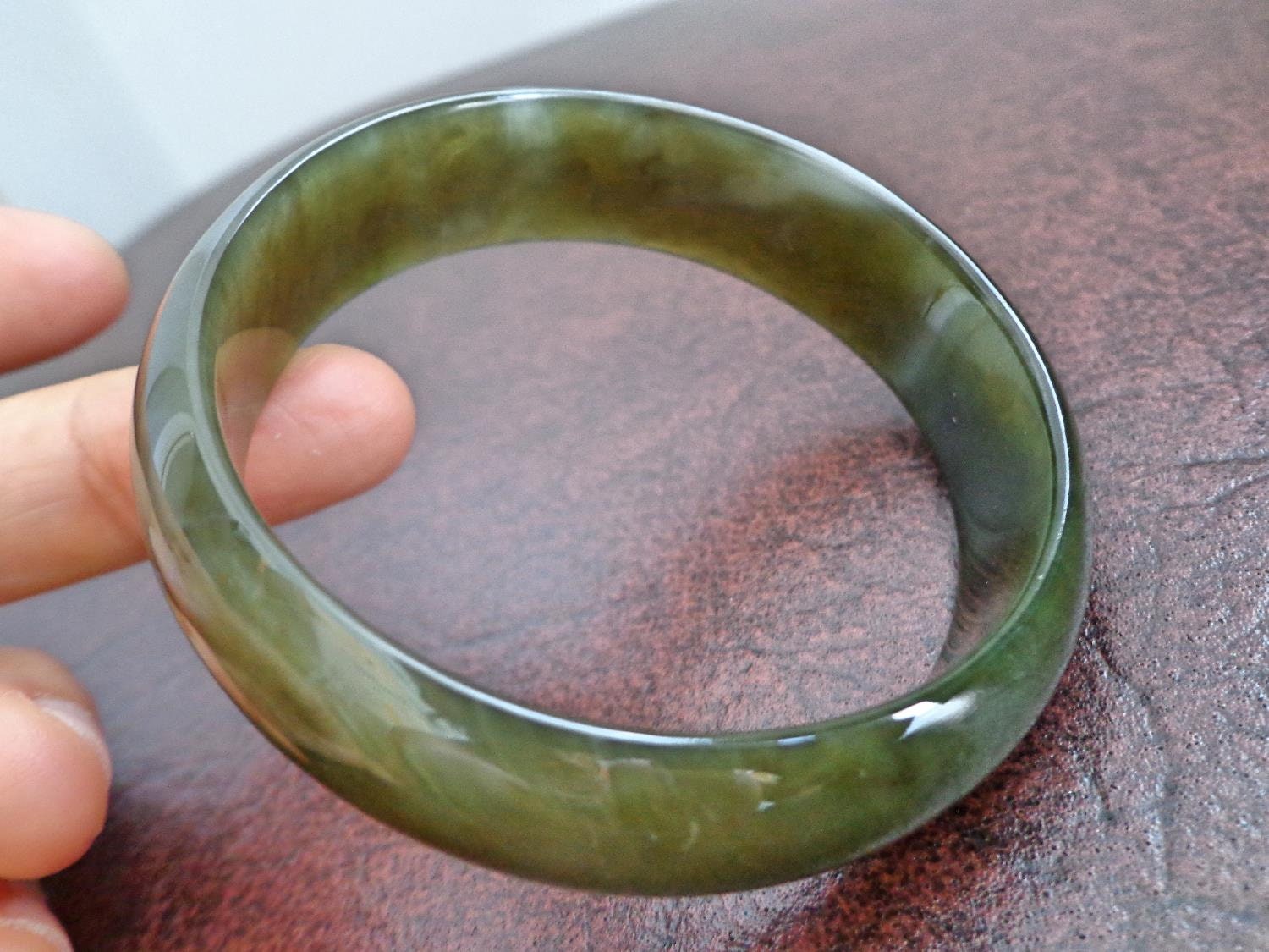 58 Mm Nephrite Jade Bangle Bracelet. S141 - Etsy