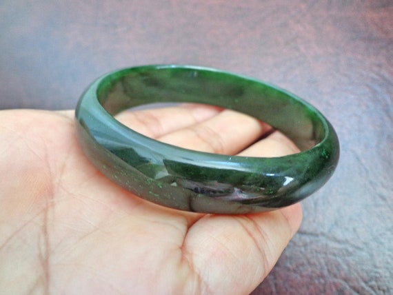 58 Mm Nephrite Jade Oval Bangle Bracelet. S137 Etsy