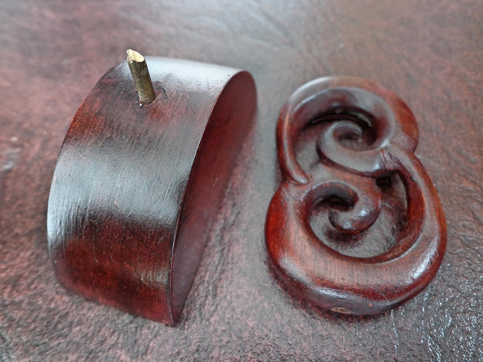 Wood Double Maori Koru Carving Statue. W119 - Etsy