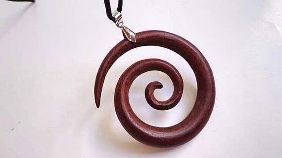 Wood Spiral Koru Pendant. W48 - Etsy