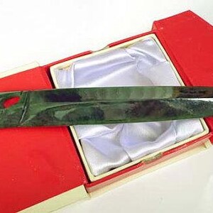 Nephrite Jade Paper Knife With Conch Eye .S223 - Etsy