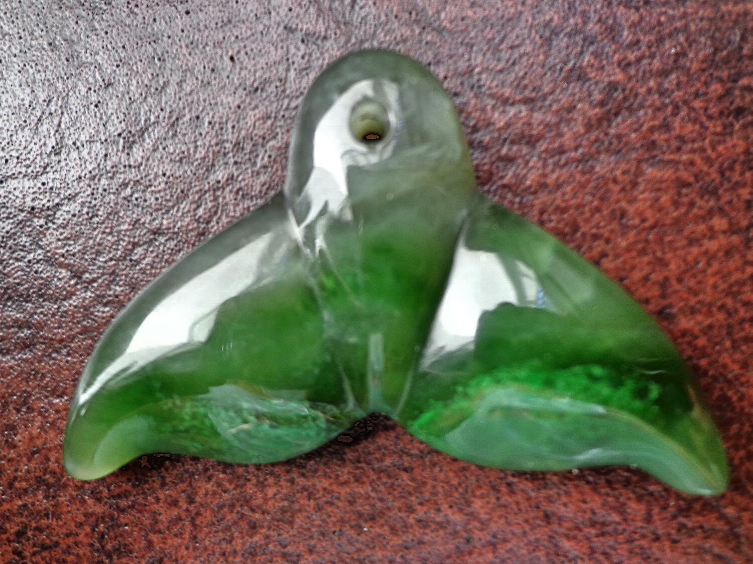 Nephrite Jade Dolphin Tail Pendant. S241 - Etsy