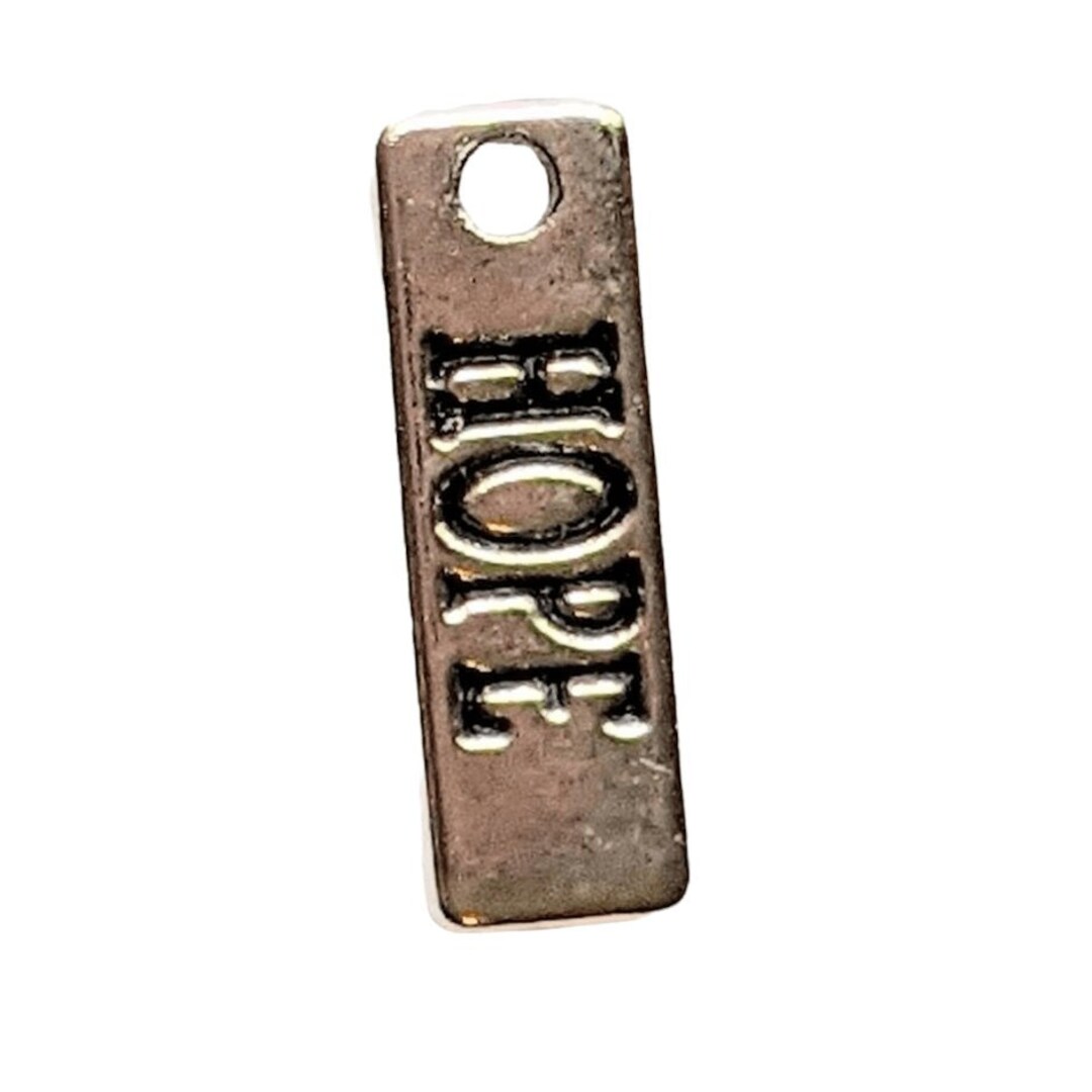 Silver Hope Tag Charm - Etsy