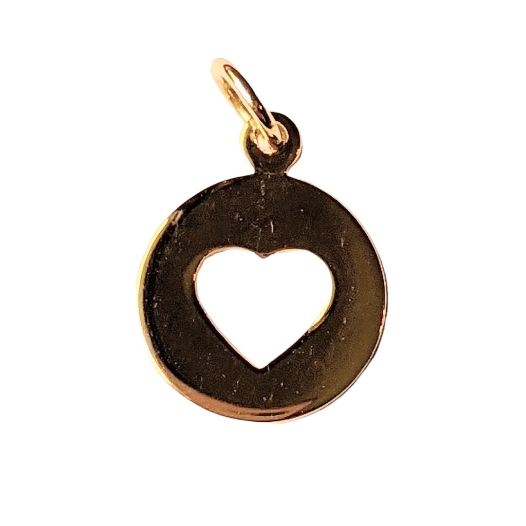 Gold Heart Cut Out Charm - Etsy