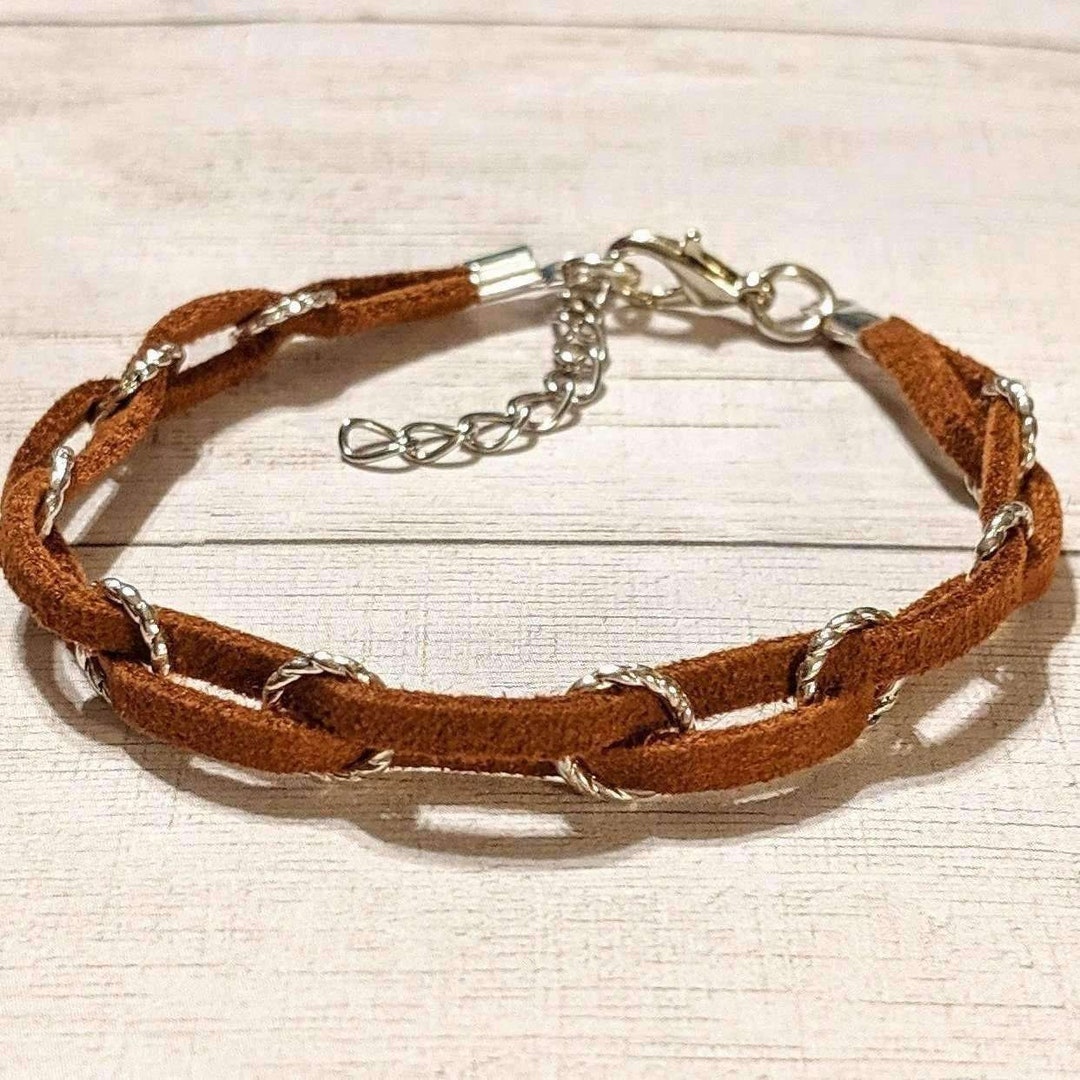 Braided Suede Bracelet - Etsy