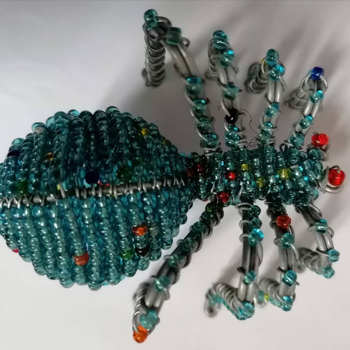 African Beaded Wire Animal Sculpture LIZARD LARGE PURPLE - Etsy