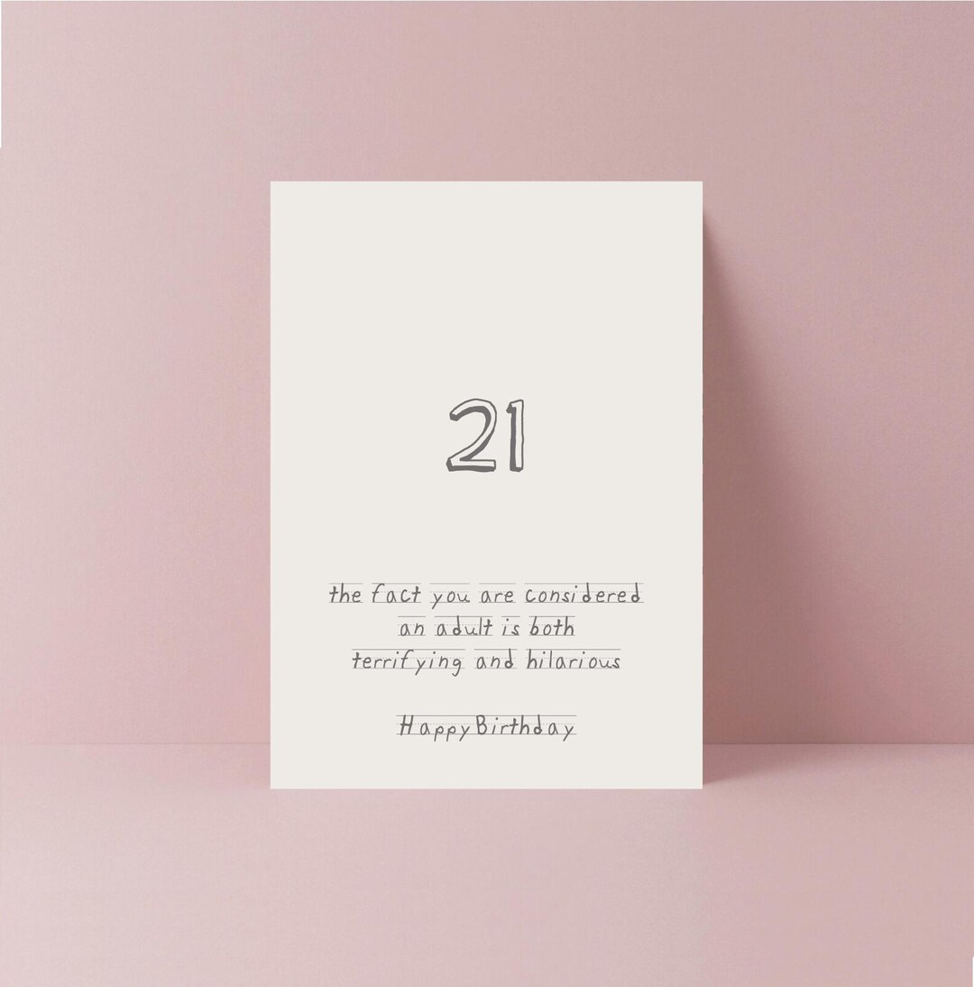 Funny 21st Birthday Card Birthday Card for Friend Hilarious Twenty ...