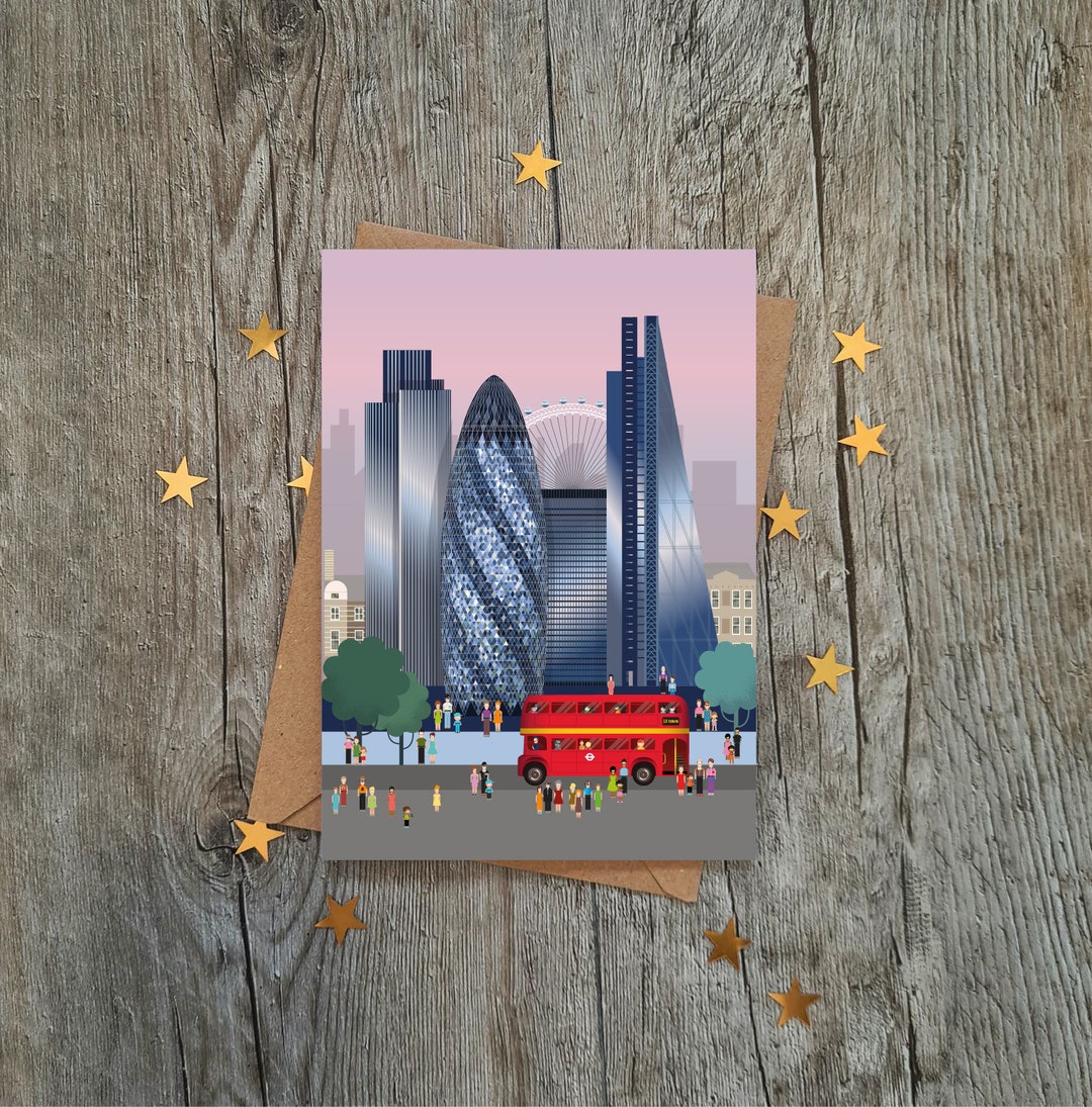 The City of London Greetings Card | London Cityscape | Gherkin | Tower ...