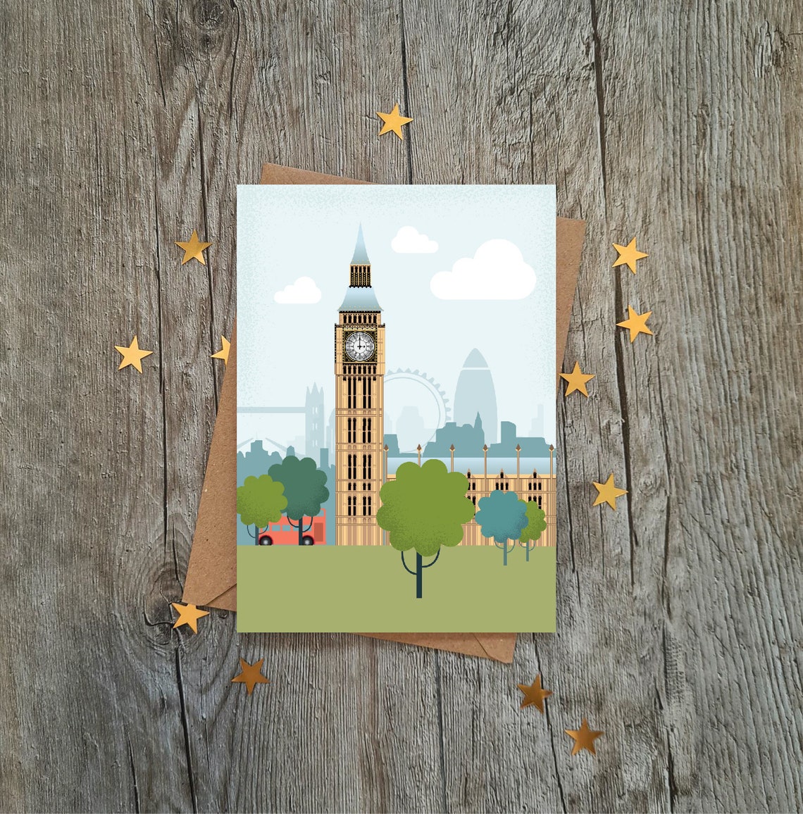 Big Ben Greetings Card | London Cityscape | Embankment | London Eye ...