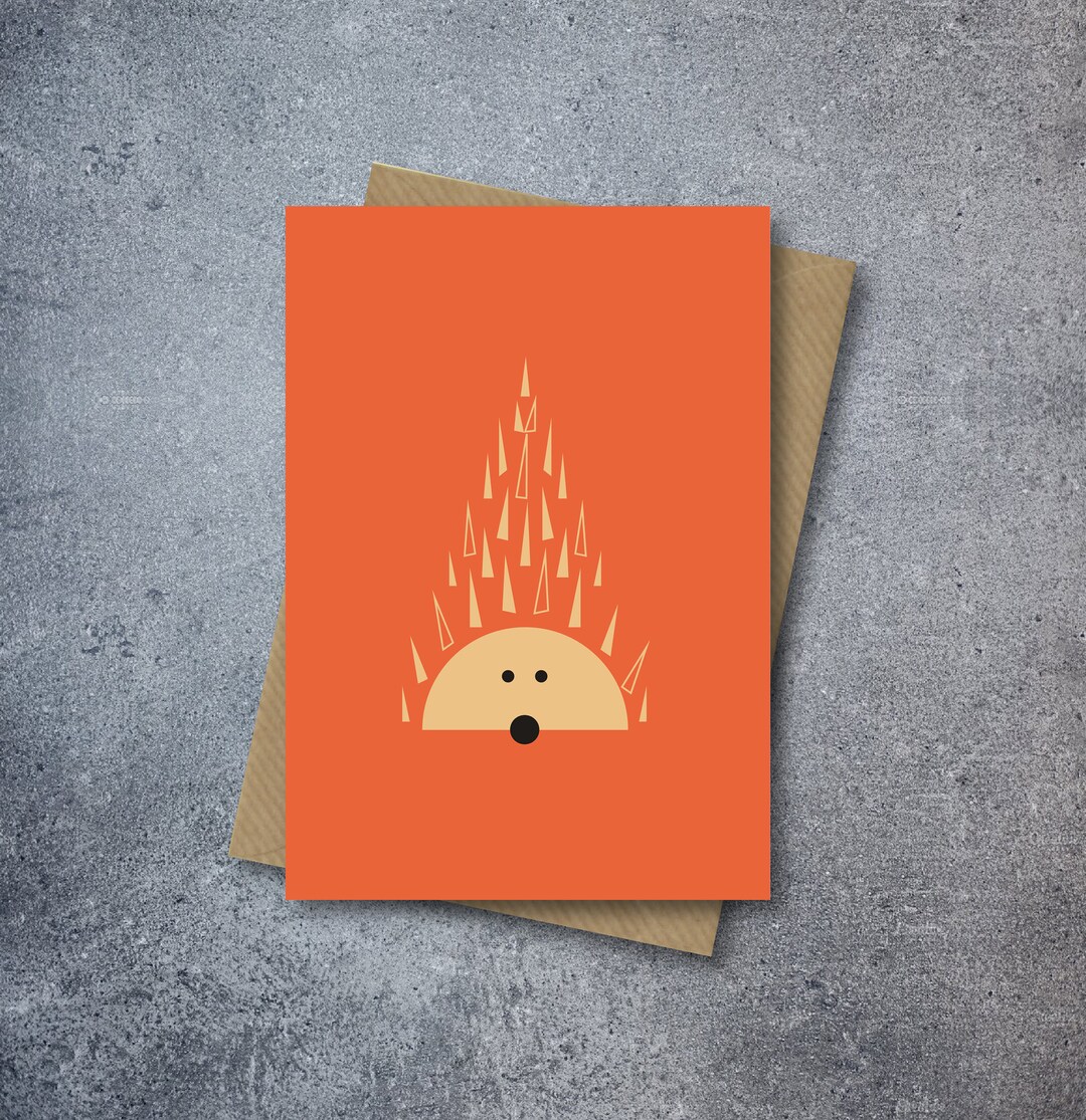 Minimalistic Hedgehog Card Hedgehog Lover Woodland Card - Etsy