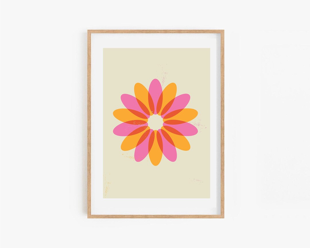 Retro Daisy Print | Birthday Gift | Anniversary Gift | Gift for Her ...