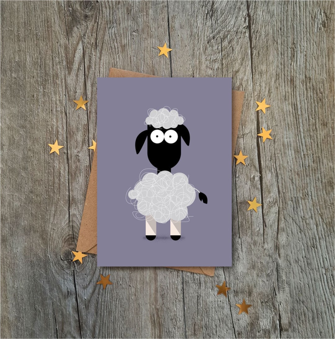 Cute Sheep Card | Blank Card | Bee Illustration | Animal Card | Teacher ...