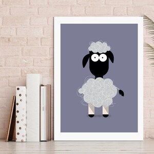 Illustrated Sheep Poster Size A3 & A4 unframed Wall Art Prints Posters ...