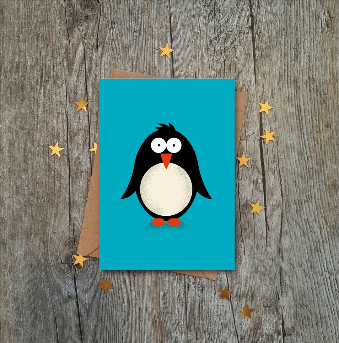Cute Penguin Card Birthday Anniversary Get Well Good Luck Love You ...
