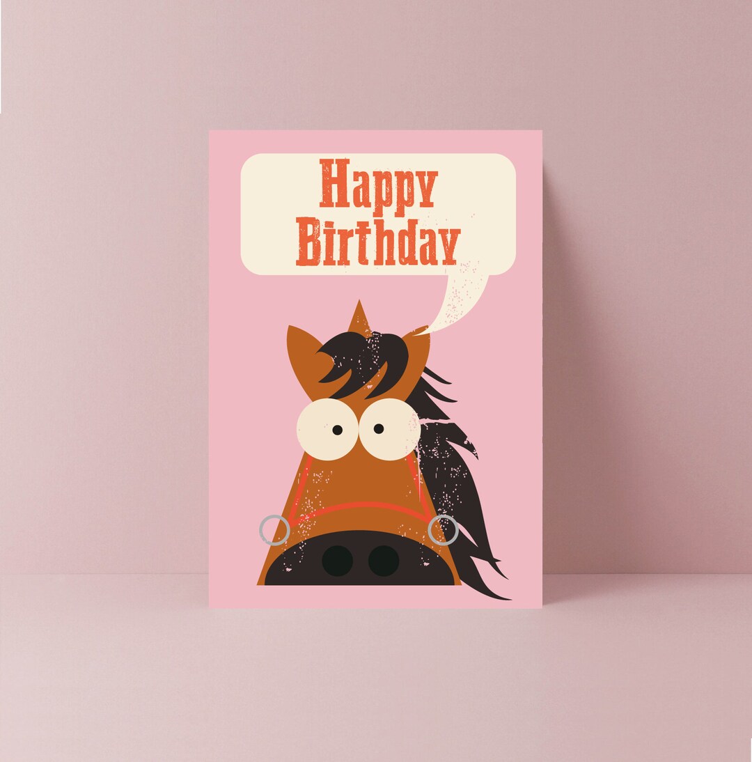 Happy Birthday Horse Card Horse Lover Kids Birthday Wife Birthday ...