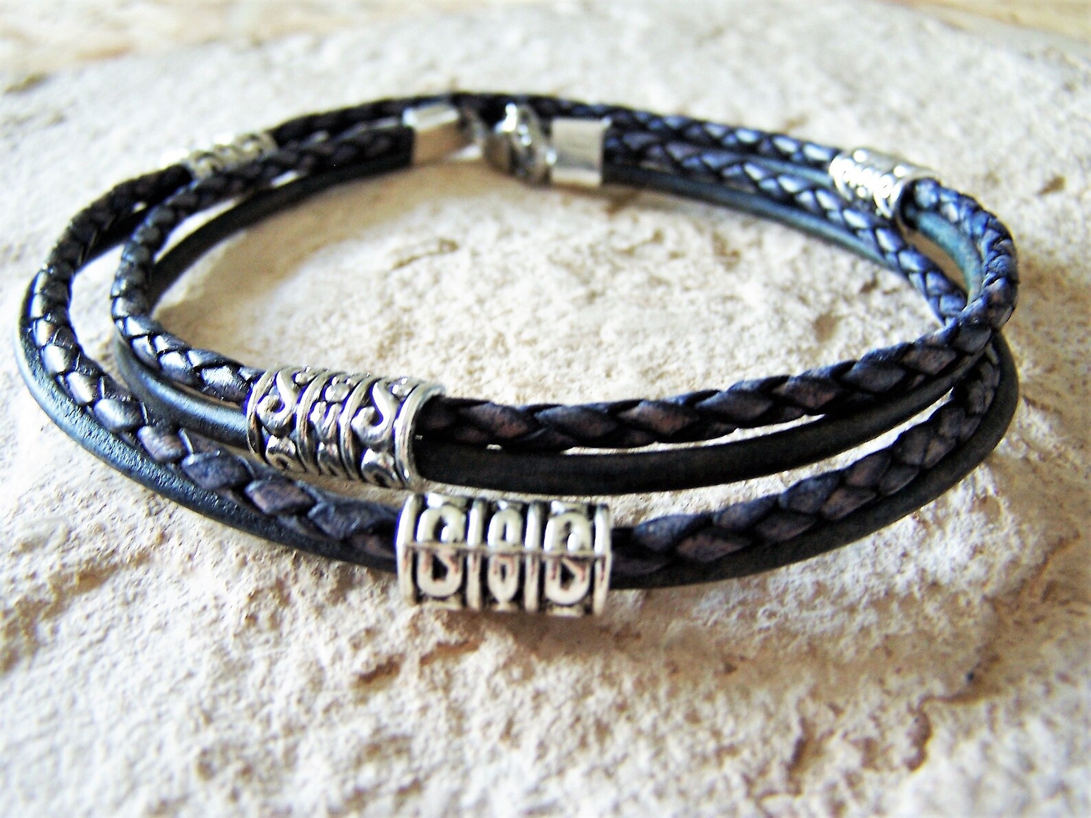 Double Wrap Anklet, Leather Ankle Bracelet, Petite to Plus Size - Etsy