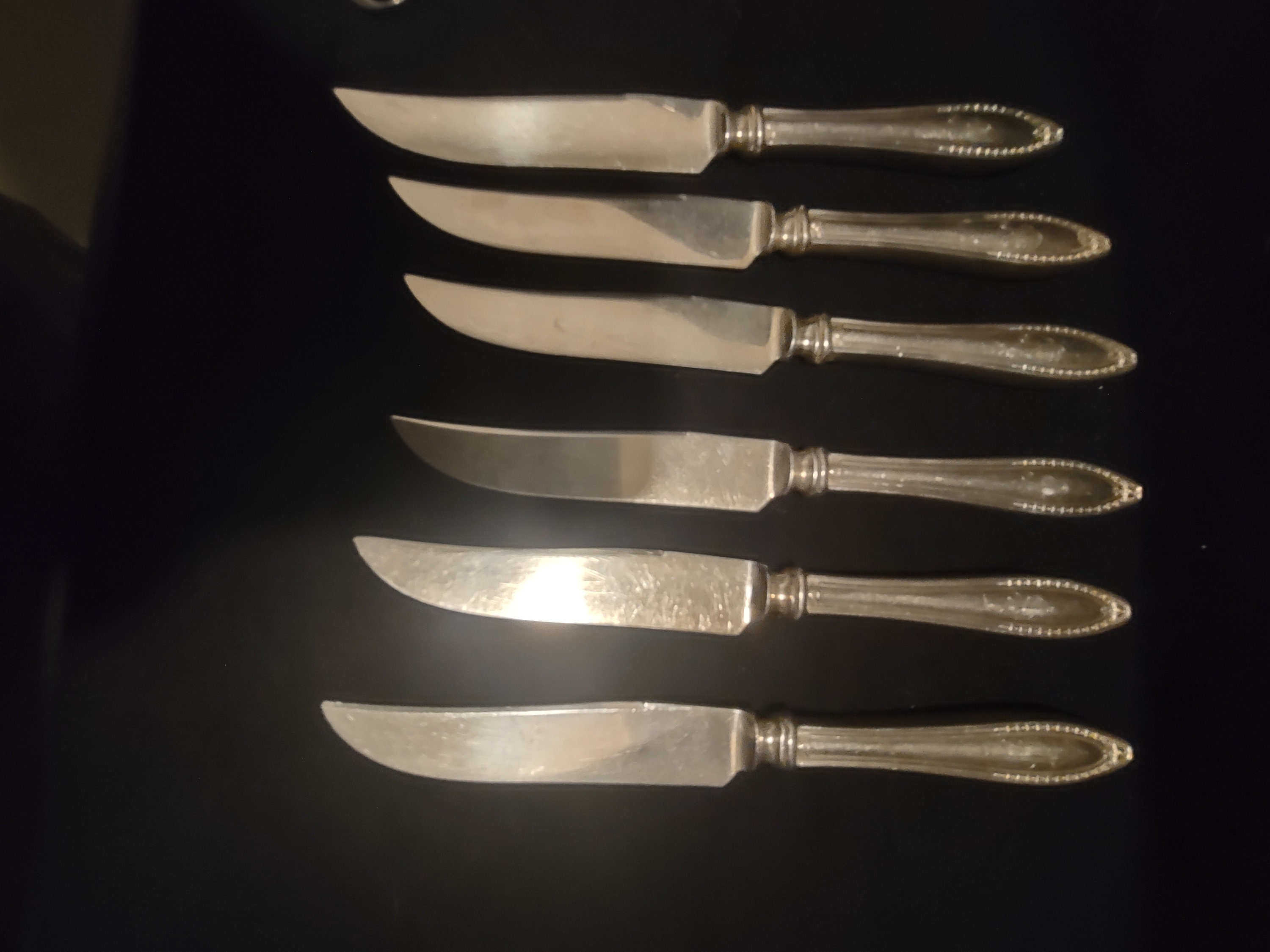 Six Rare Fruit Knives Webster II 1915 Oneida Silverplate Script A ...