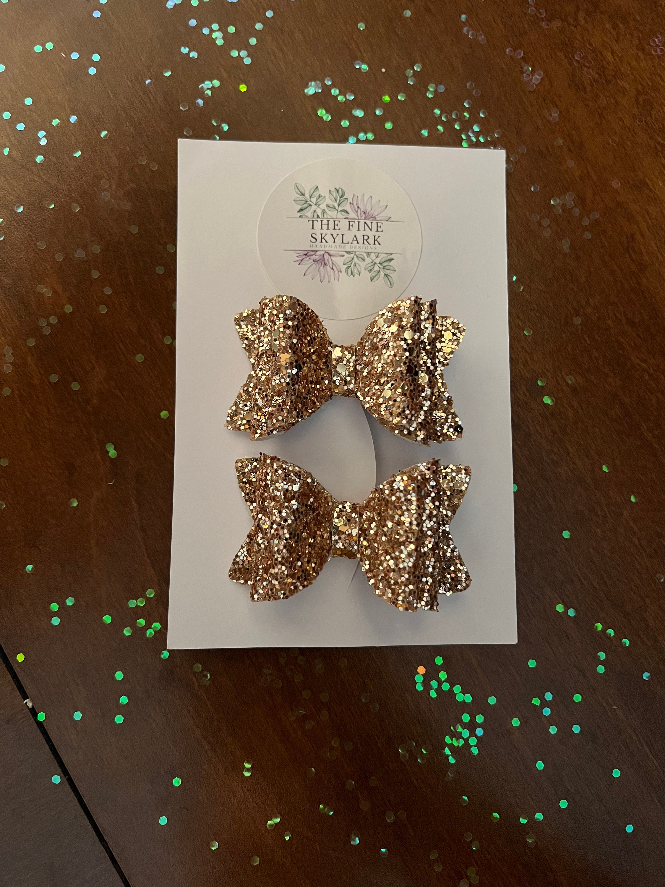 Glitter Hair Bows (small, Pair) - Etsy